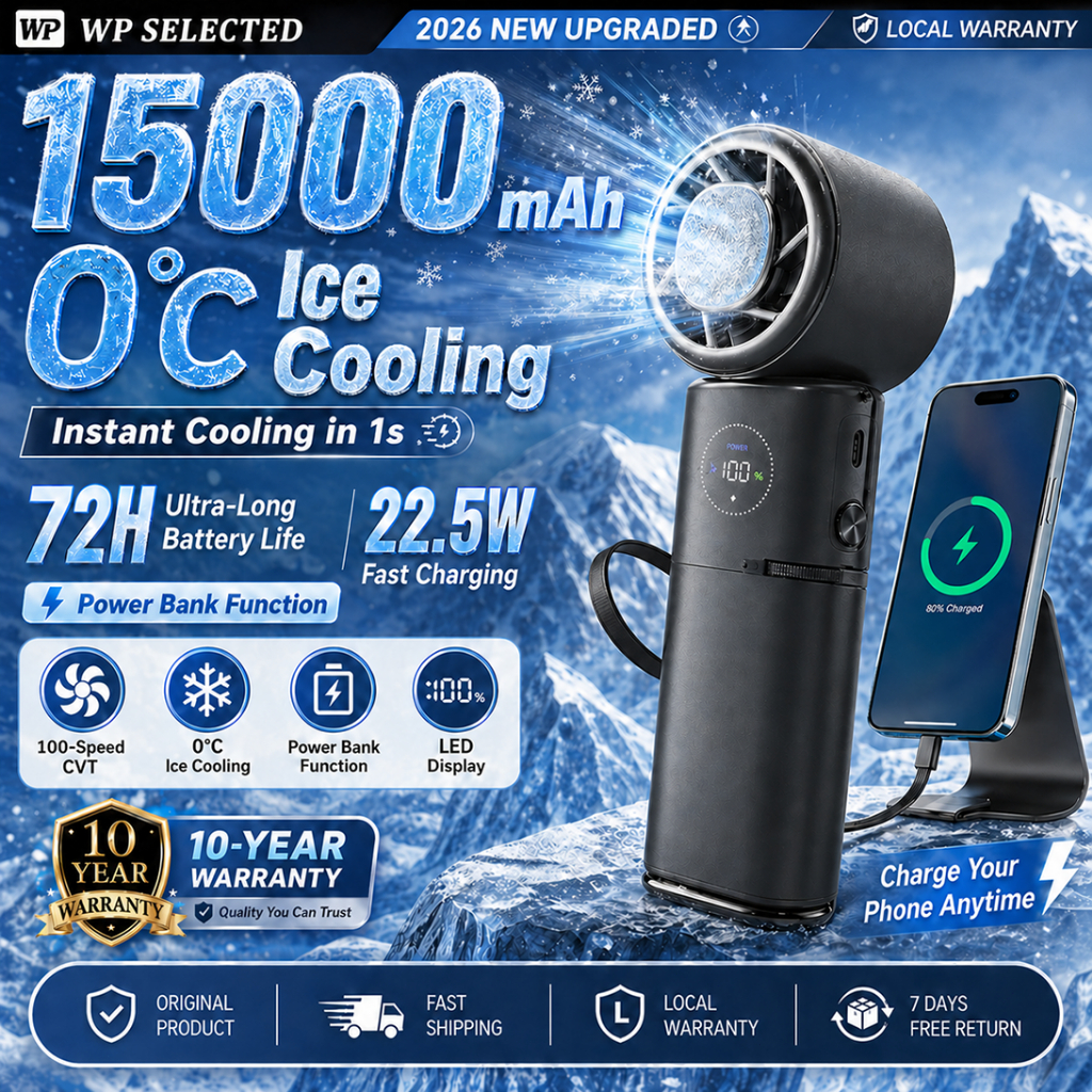 Kipas Mini Portable Mini Fan 15000mAh Rechargeable 100 Gear High Speed ...