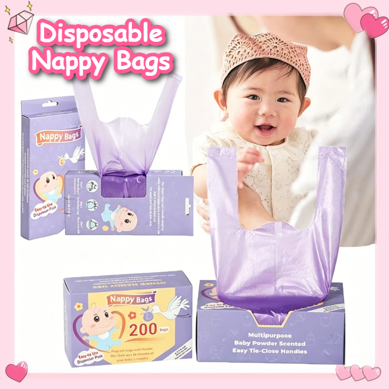 200 PCS Disposable Nappy Bags Special Scented Garbage Bag for Handling ...