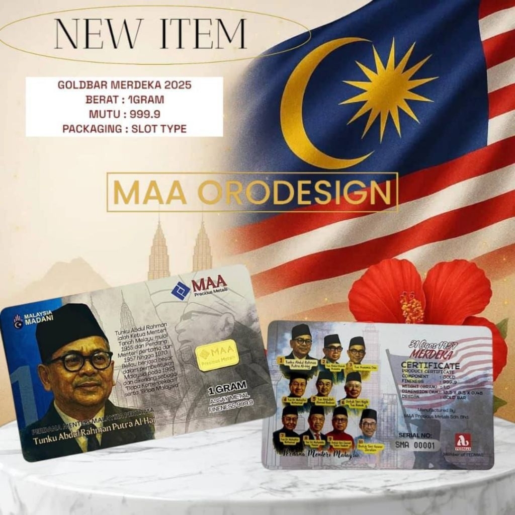 Gold bar MAA Edisi Merdeka 1 gram | Shopee Malaysia