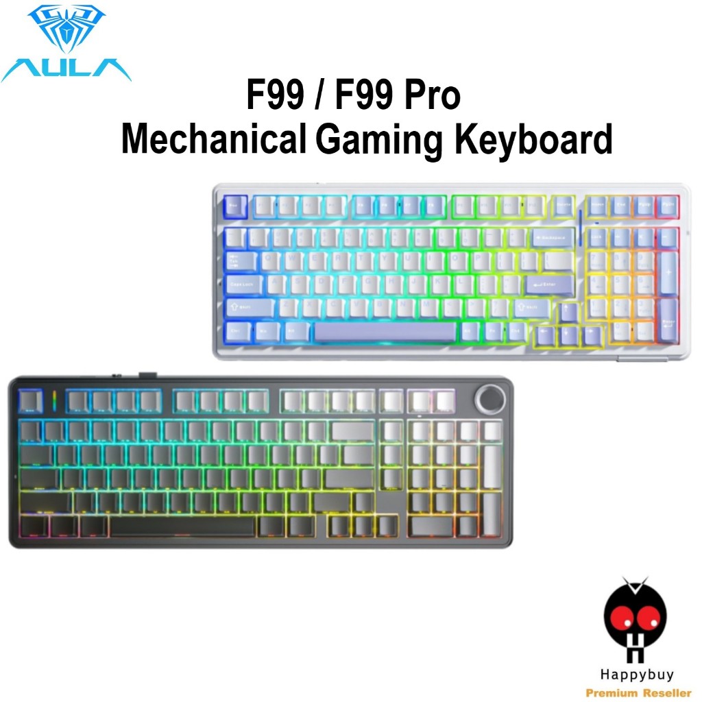 Aula F99 / F99 PRO Tri-Mode 99 Keys 3-in-1 Gasket RGB Mechanical ...