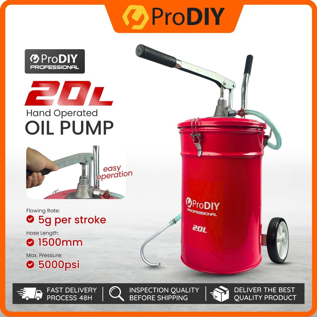 PRODIY 20L Manual Grease Pump Oil Pump 5000PSI Industrial Automotive ...