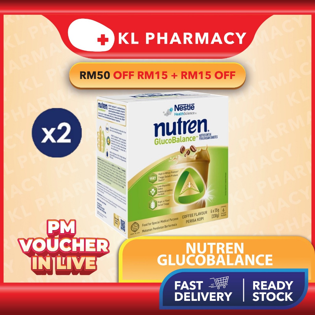 NESTLE NUTREN GLUCOBALANCE Coffee, Diabetes Milk Formula 6x55g | Shopee ...
