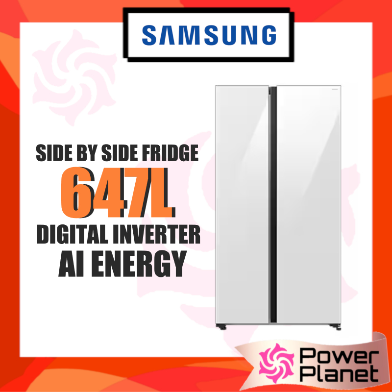 Samsung Fridge 647L Bespoke AI Side by side RS70F65QNWME Smartthings AI ...