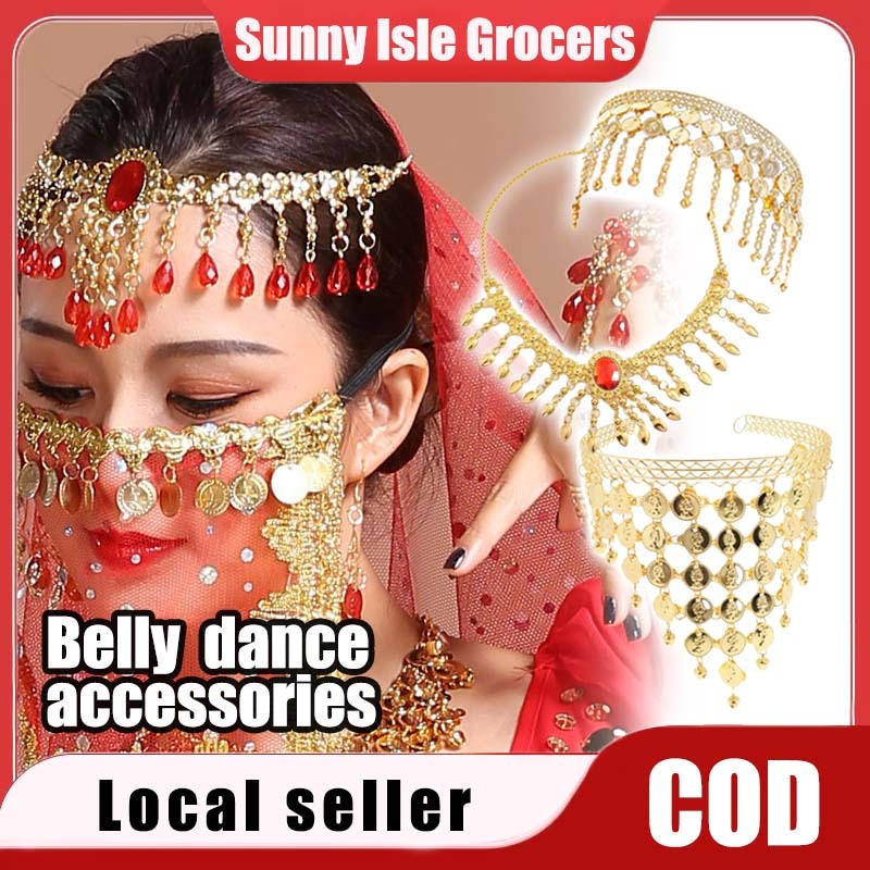 Arabian Belly Dance Headdress - Hiasan Kepala Tarian India dengan Duit ...