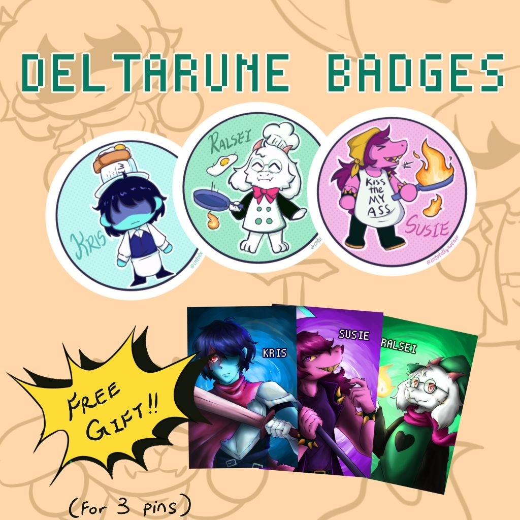 DELTARUNE PIN BADGE [Kris, Susie, Ralsie] | Shopee Malaysia