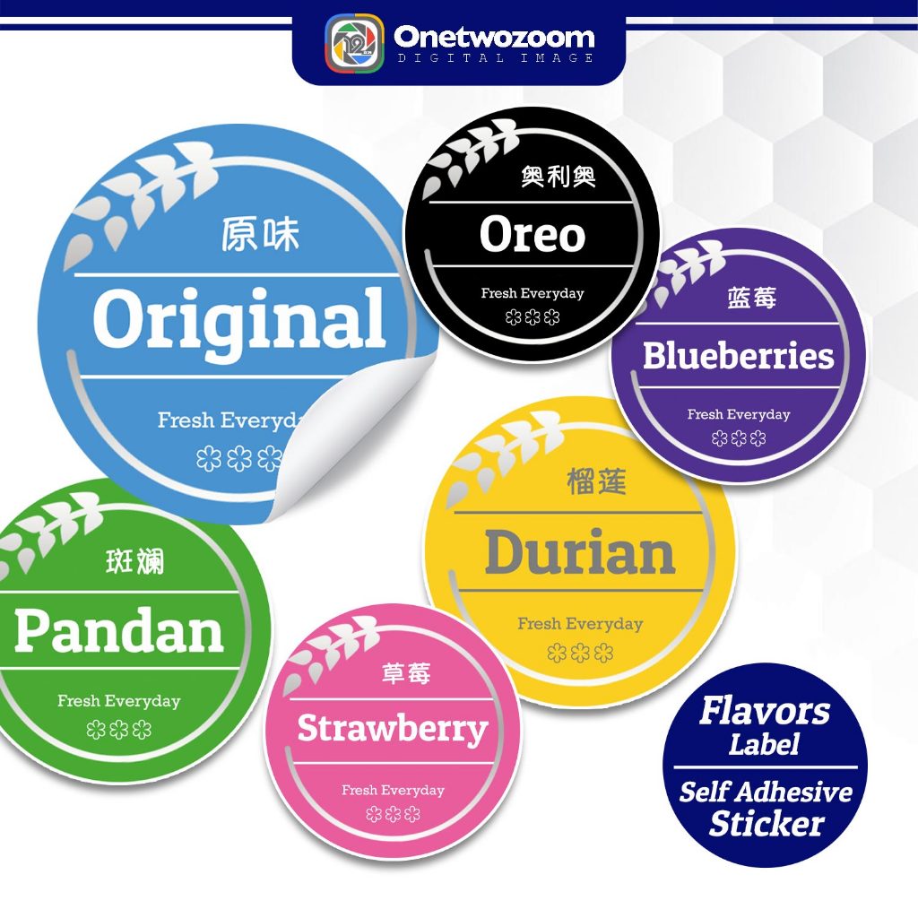 Flavors Sticker | Mooncake Flavor Sticker | Bakery Dessert Flavors ...