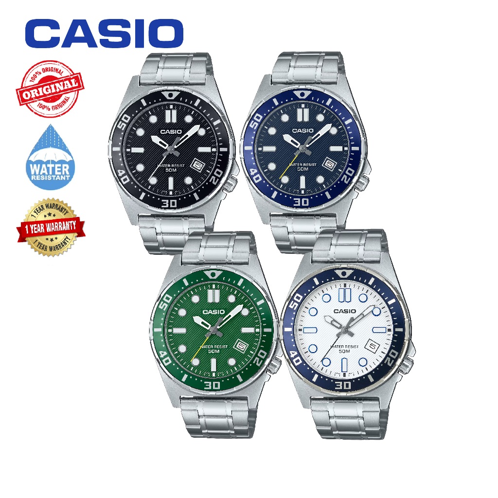 Casio General MTD-135D Stainless Steel Band Analog Men Watch | Shopee ...