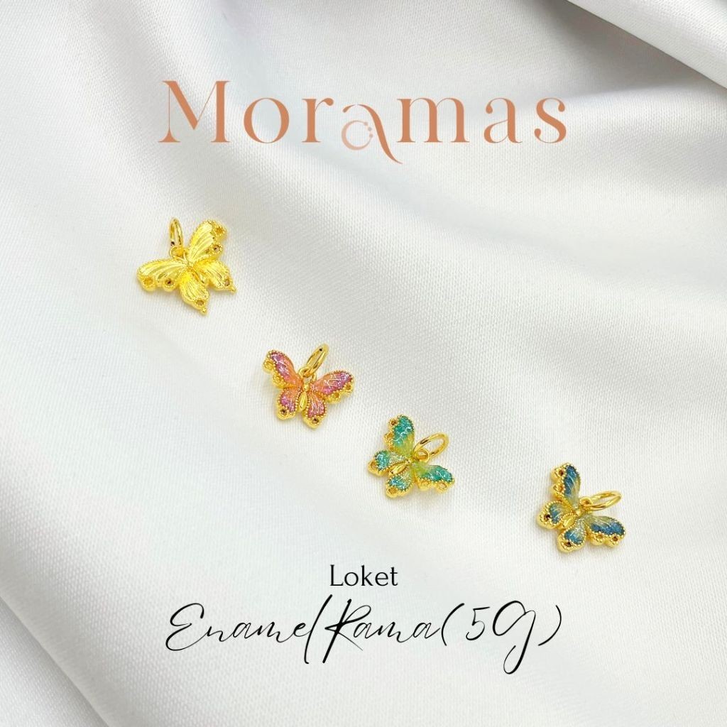Moramas (5G) Hollow BUTTERFLY Pendant 916 Gold/ Loket RAMA-RAMA Kosong ...