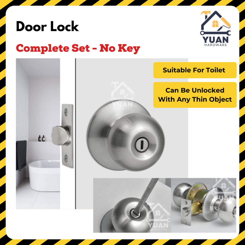 Keyless Cylindrical Lock | Kunci Bulat Pintu Tanpa Kunci | Tombol Pintu ...