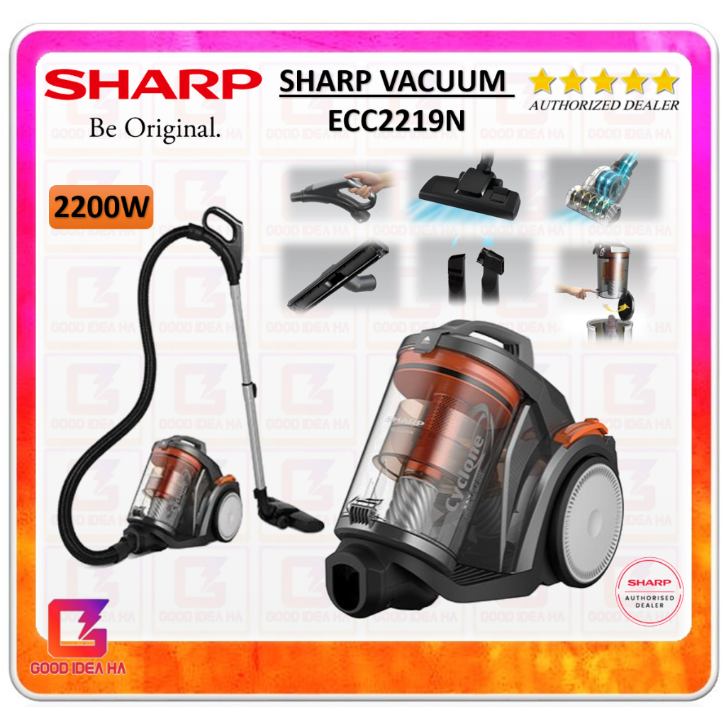 SHARP 2200W VORTIX CYCLONE BAGLESS VACUUM CLEANER ECC2219N | Shopee ...