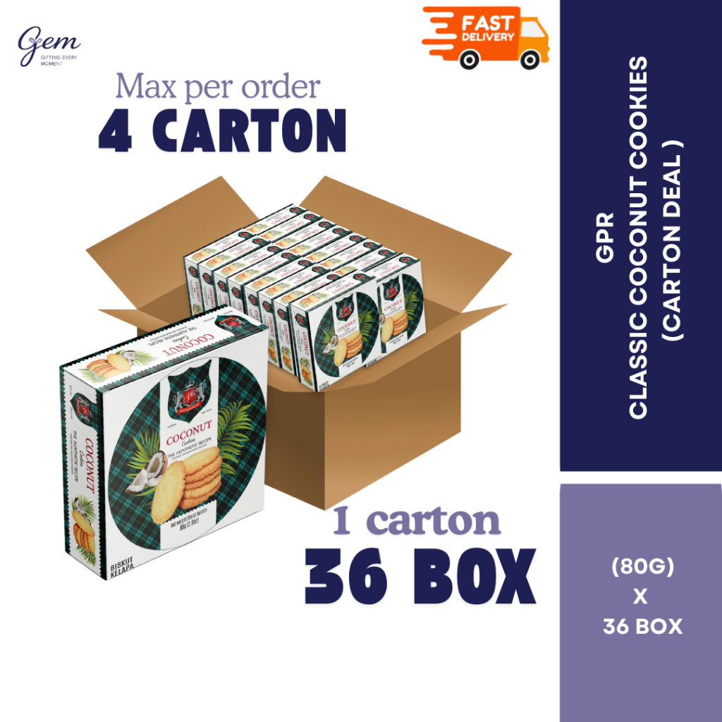 [New Ready Stock Carton Deal] GPR Classic Coconut Cookies /Wedding ...