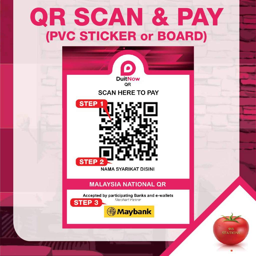 DUIT NOW QR CODE (180MM X 130MM) STICKER OR WITH BOARD | Shopee Malaysia