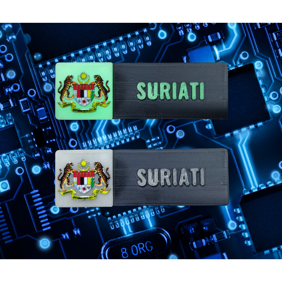 Name Tag 3D Glow In The Dark | Custom Nama | Tag Nama Guru Jururawat ...