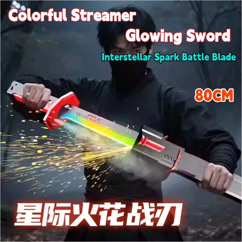 7 Color Light Saber Toy Sword Spark Blade Colorful Streamer Glowing ...