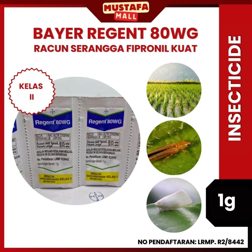 Racun Bayer Regent 80WG 1g Fipronil 80% Anai Anai Termite Ulat Tandan ...