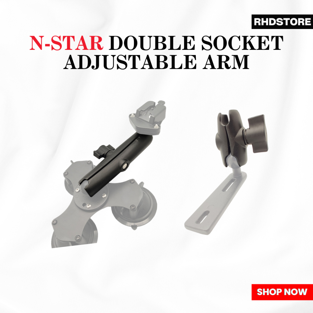 N-Star Double Socket Adjustable Arm Bracket Accessories Car Motorcycle ...