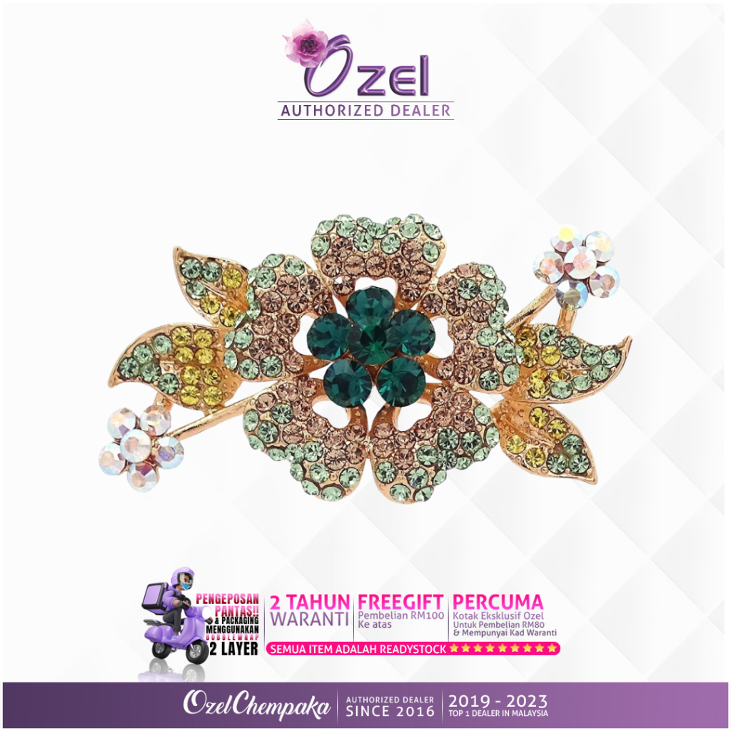 𝗦𝘁𝗼𝗸 𝗧𝗲𝗿𝘀𝗲𝗱𝗶𝗮 Ozel Chempaka Kerongsang Bahu B339 Bunga Glorisa Besar ...