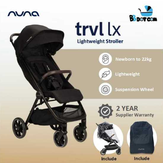 Nuna TRVL LX Lightweight Compact Fold Stroller ( Newborn to 22kg ...