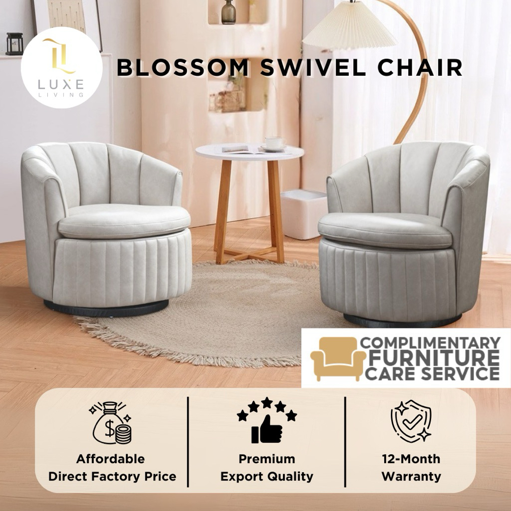 LUXE: Blossom 360° Swivel Arm Chair / 360° Rotating Chair / Dressing ...