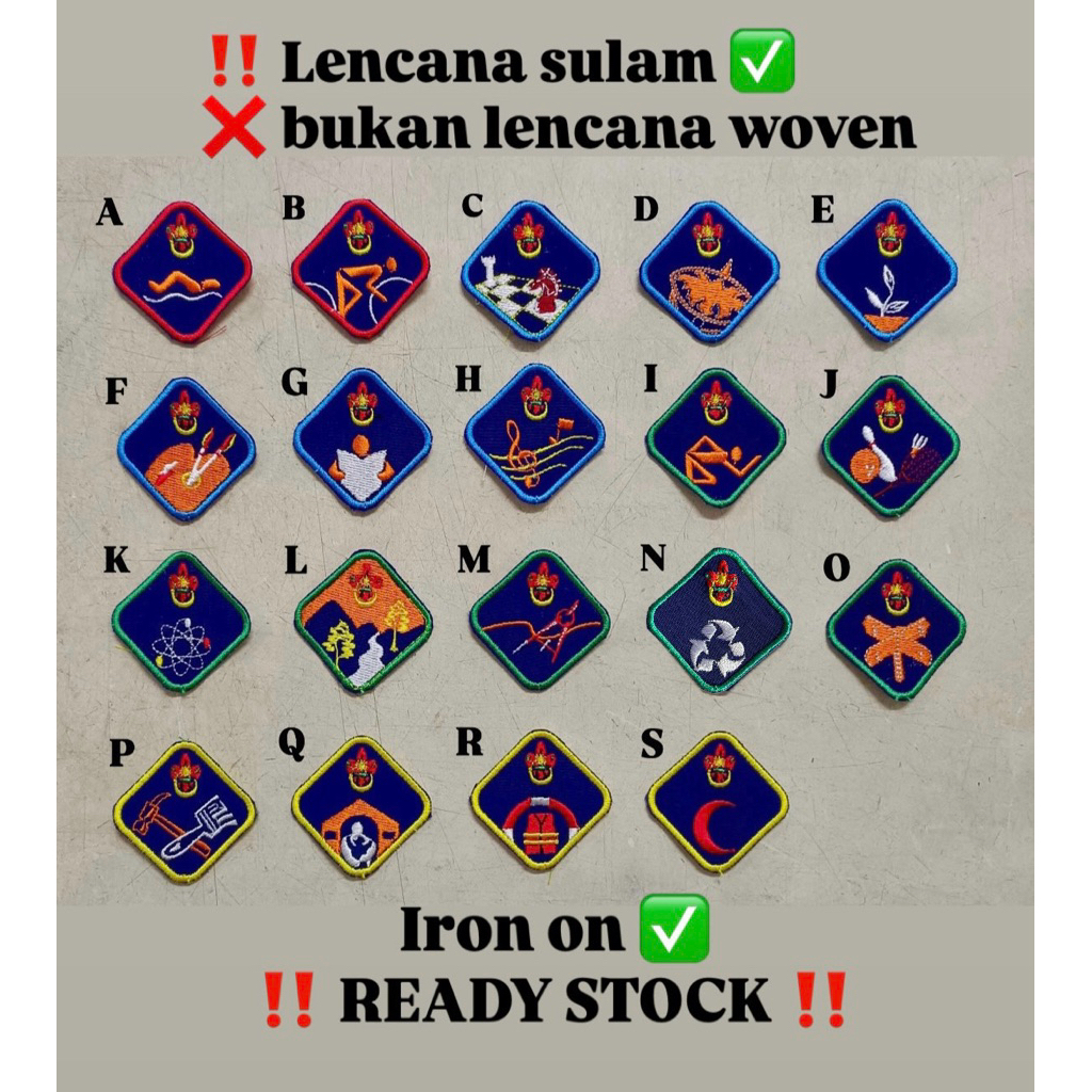 READY STOCK 1pc SULAM IRON ON Lencana Pengakap Kanak-Kanak Scout Badges ...