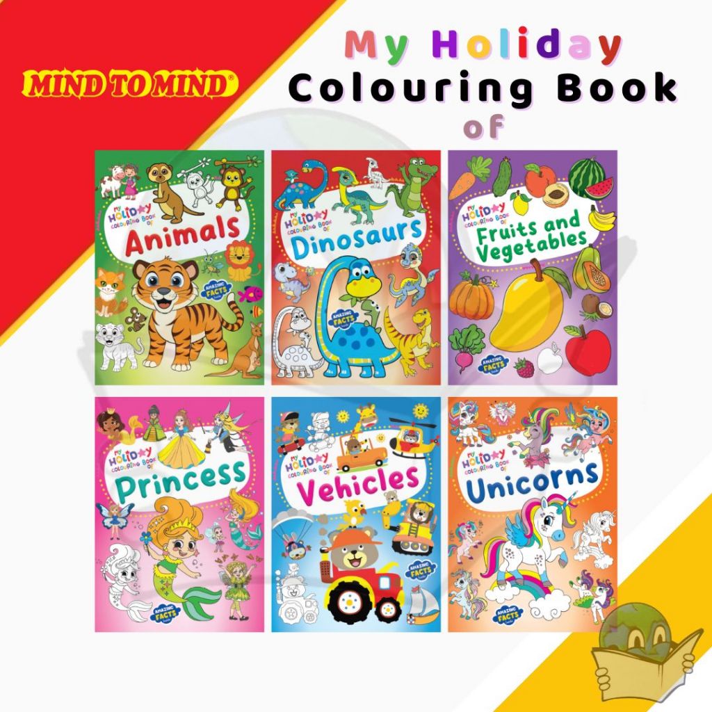 My Holiday Colouring Book of - Animals/Dinosaurs/Fruits&Veg/Princess ...