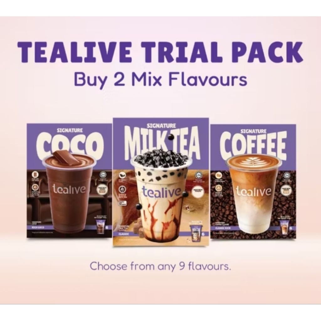 Tealive 3in1/ Instant Drinks(Tea, Coffee & Chocolate/Kopi, Teh & Coklat ...