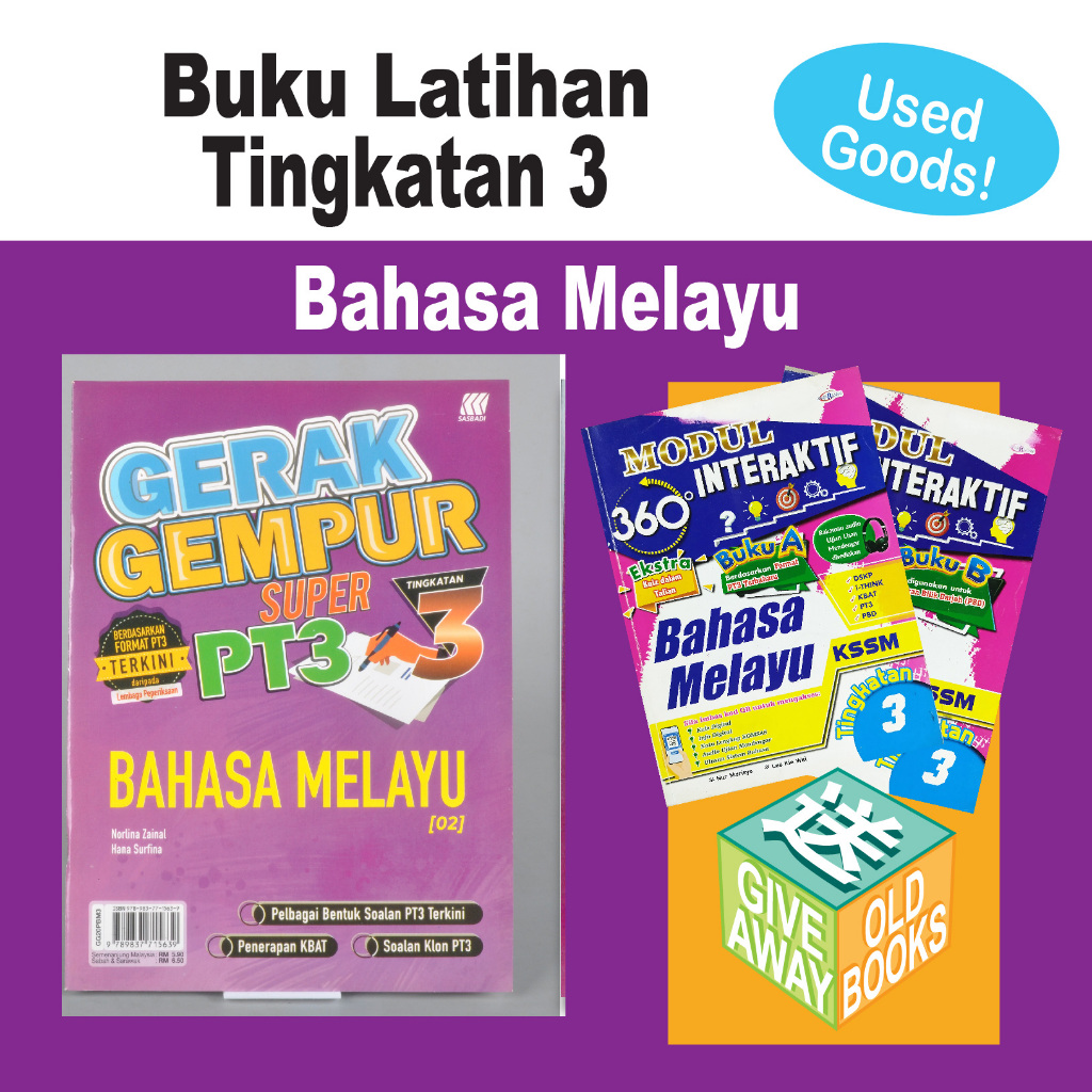 [EXE-T3 - BM] PT3 Buku Latihan, Exercise Book, Tingkatan 3, Bahasa ...