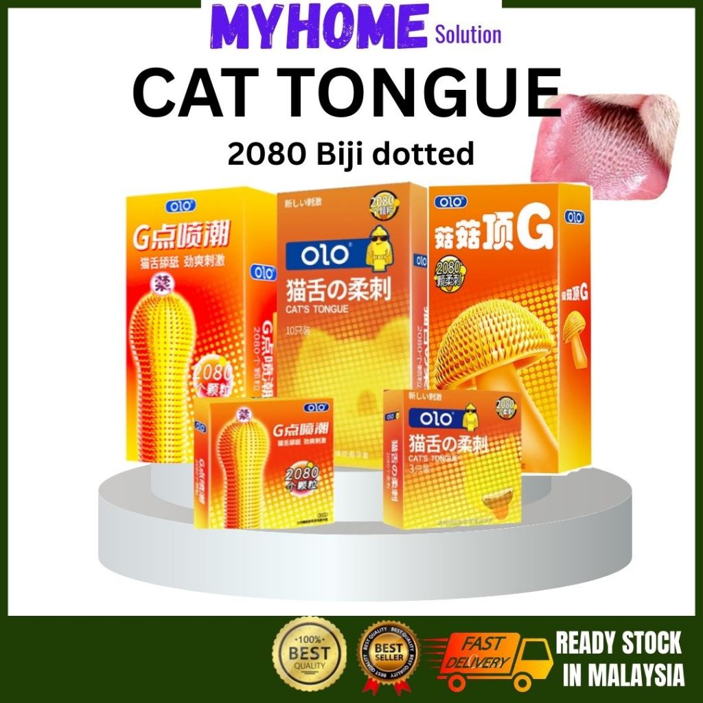 OLO CAT TONGUE HIGH QUALITY NATURAL LATEX CONDOM (3PCS & 10PCS ...