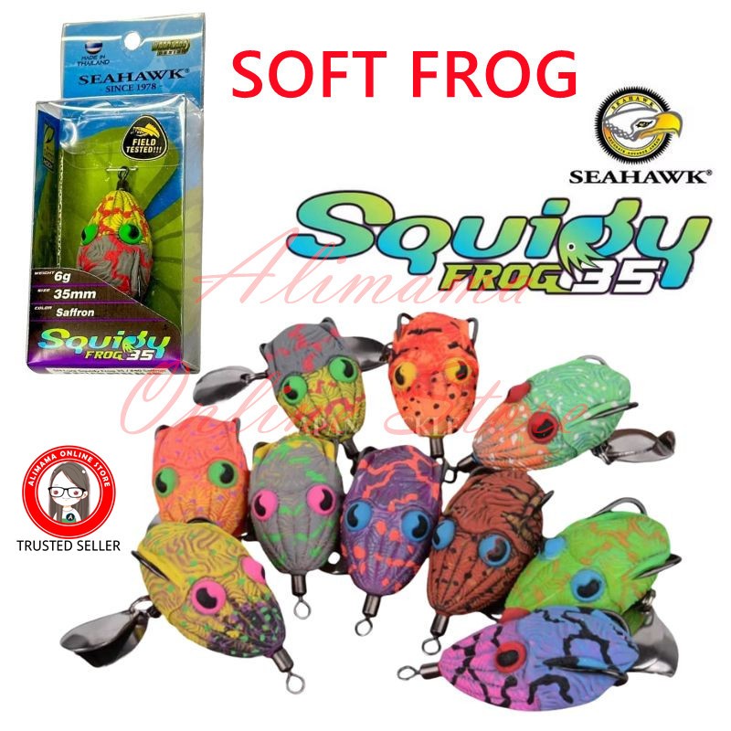 SEAHAWK SQUIDY FROG 35MM 6G SOFT FROGGY FISHING LURE UMPAN PANCING ...