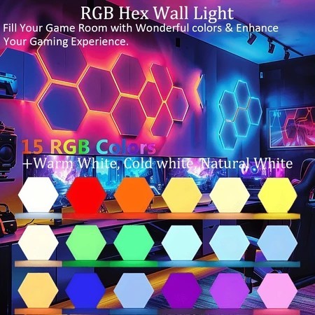 10PCS Smart LED Wall Light - APP/Voice/Remote, RGB Color Change, CE ...