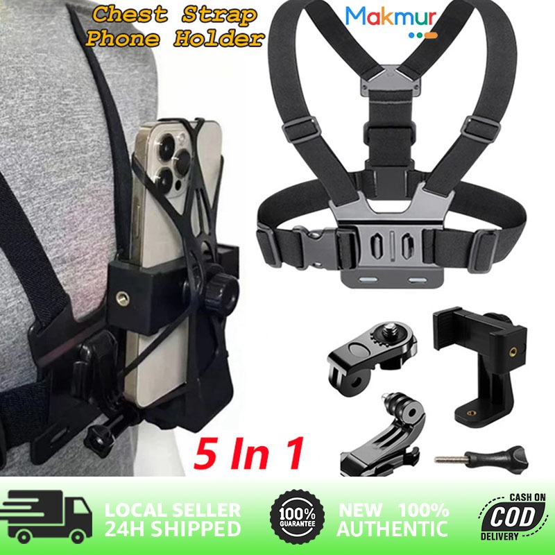 Adjustable chest body mount strap Chest Strap Phone Holder Versatile ...