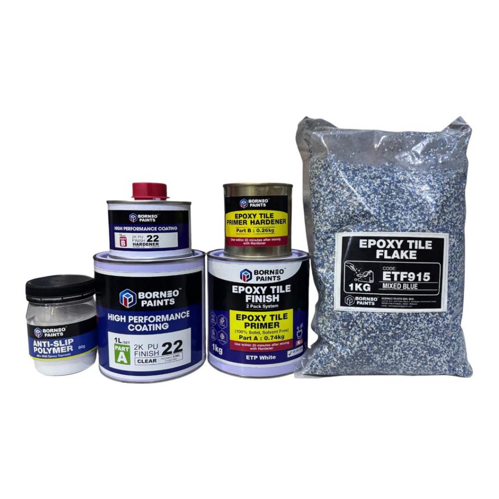 Sabah Cat Borneo Paints Epoxy Tile Flake - Lantai Epoxy Tahan Lasak ...