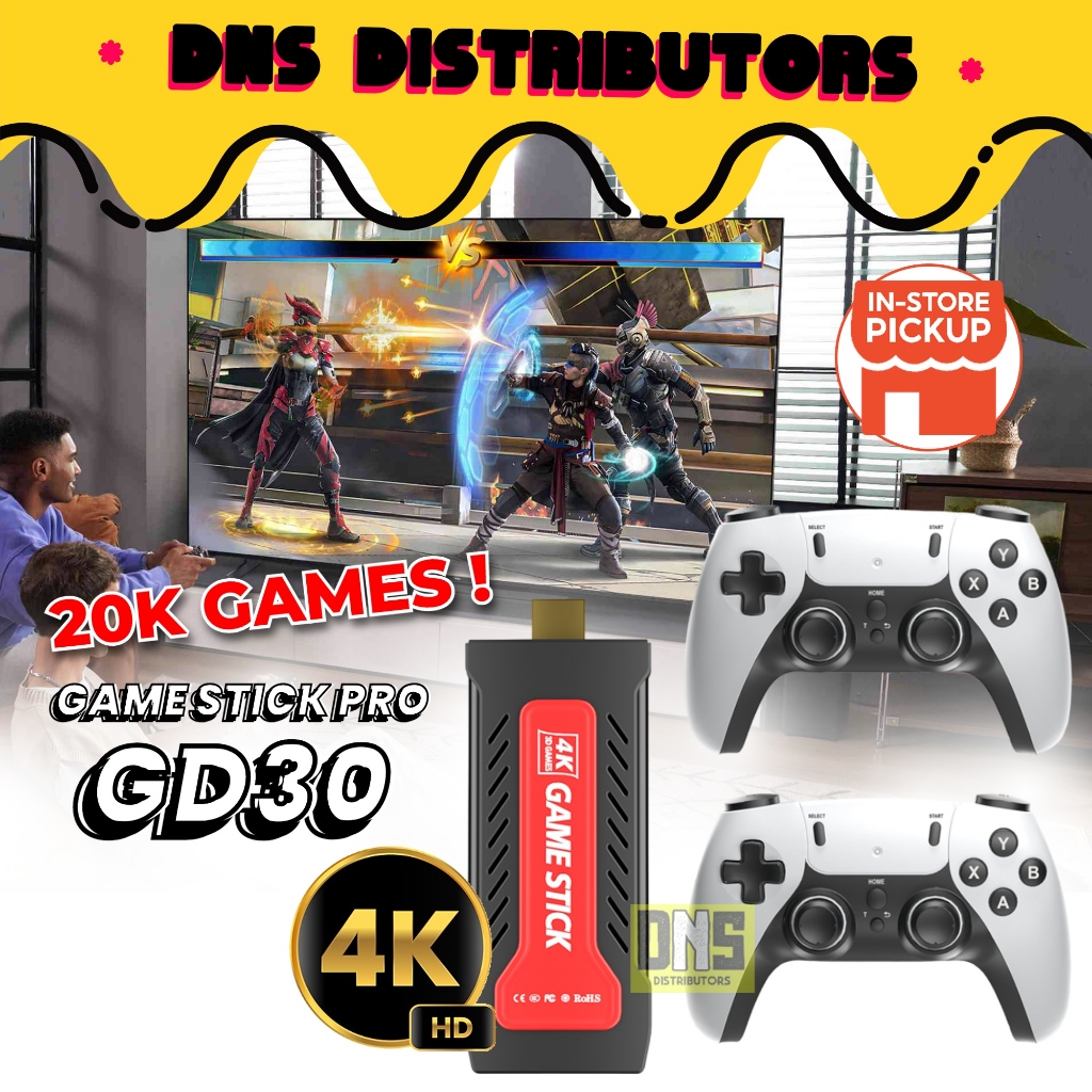 GD30 Portable TRUE 4K TV Video Retro Game Console 2.4G Wireless ...