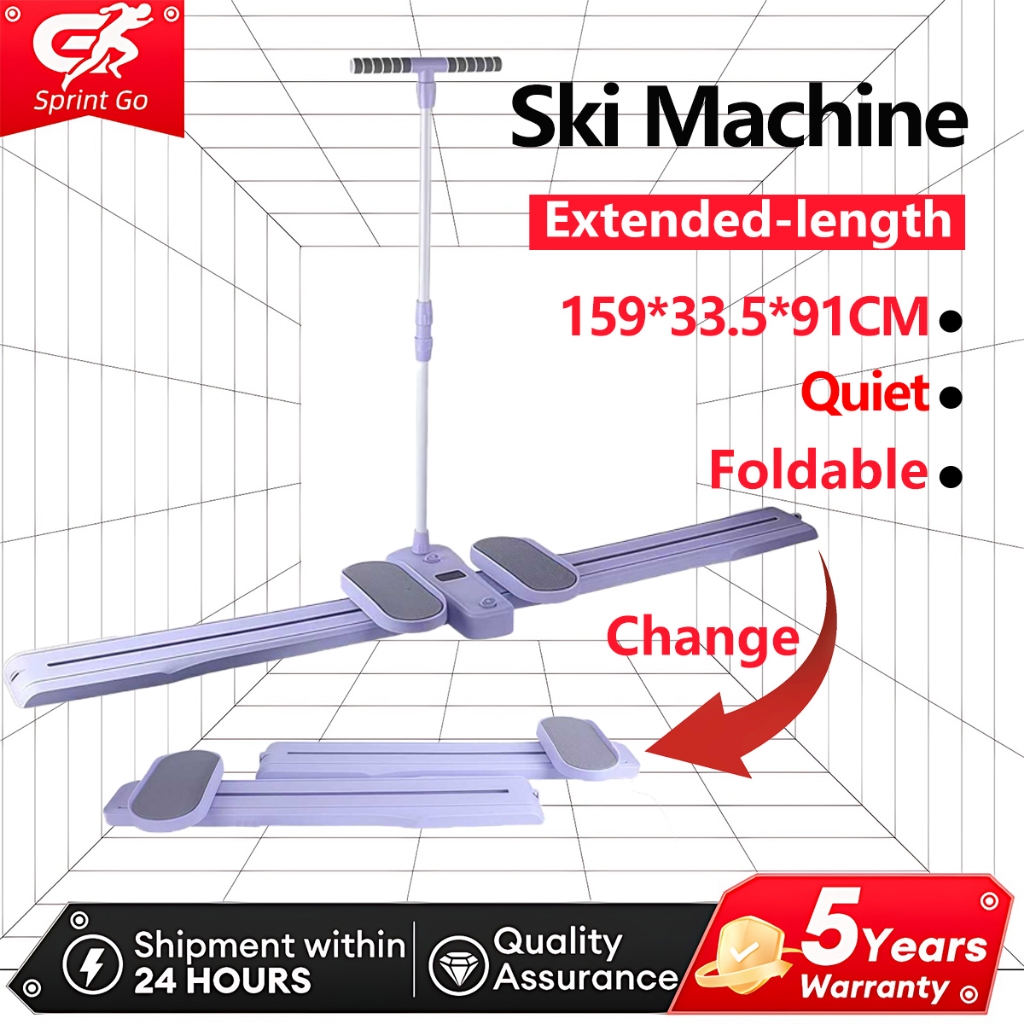 Foldable Ski Machine Exercise Equipment Simulated Ski Trainer Thigh ...