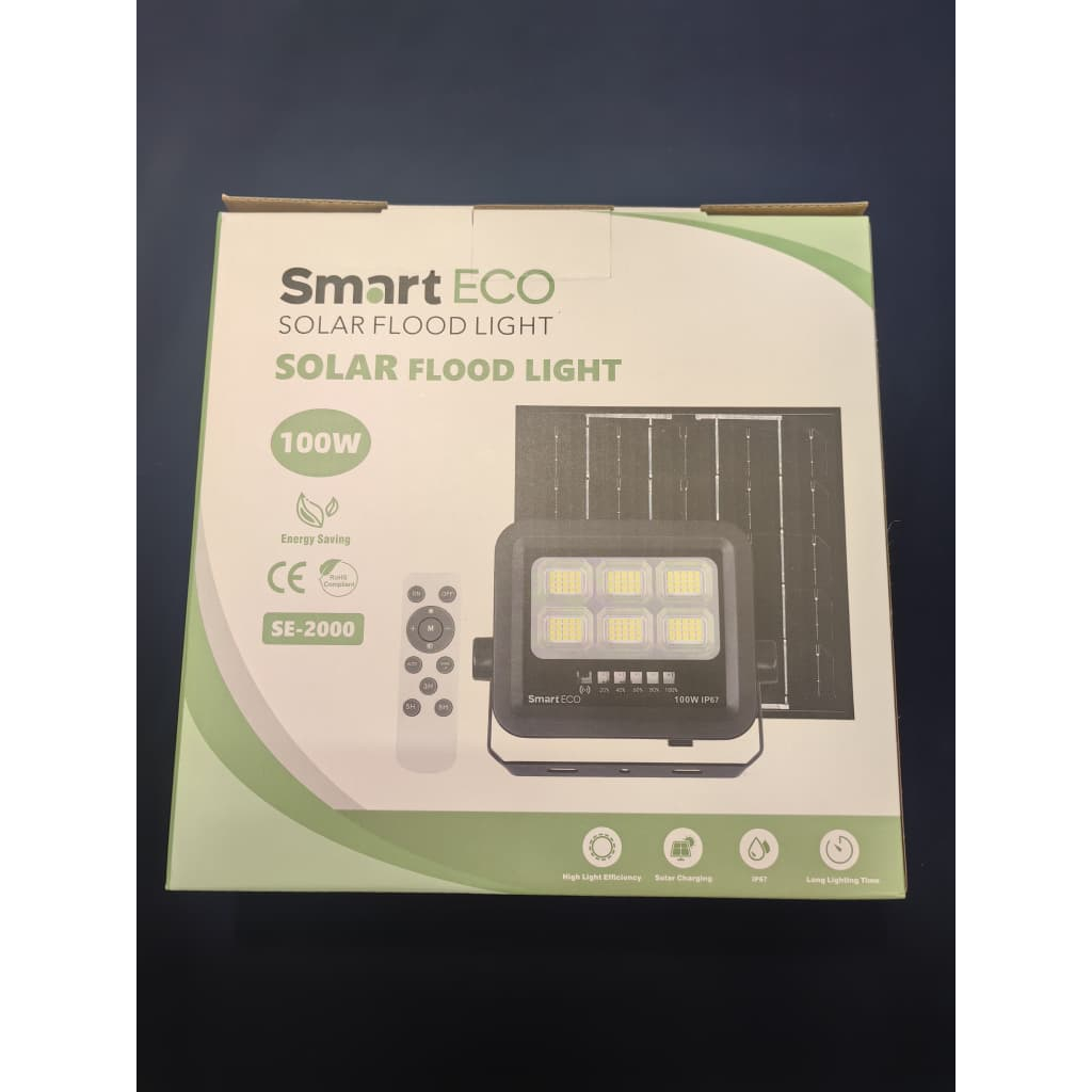 SMARTECO LED Solar Floodlight DAYLIGHT (100W,200W,400W,600W) | Shopee ...