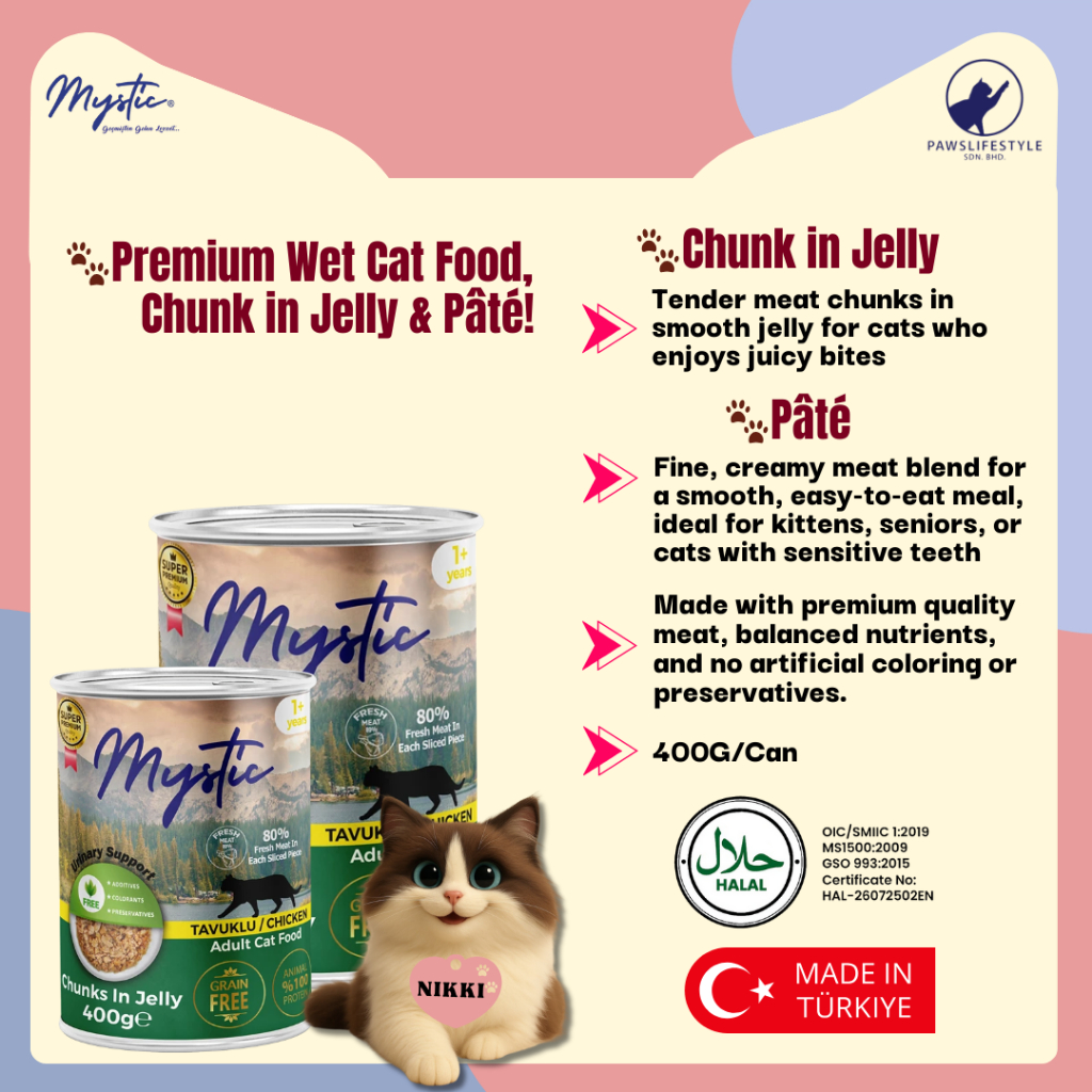 (HALAL CAT FOOD) Mystic CHICKEN Wetfood/Makanan Kucing/Makanan Basah ...