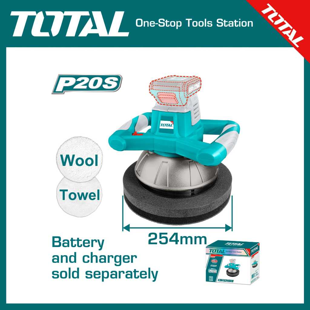 TOTAL Cordless polisher TOPLI2001 | Shopee Malaysia