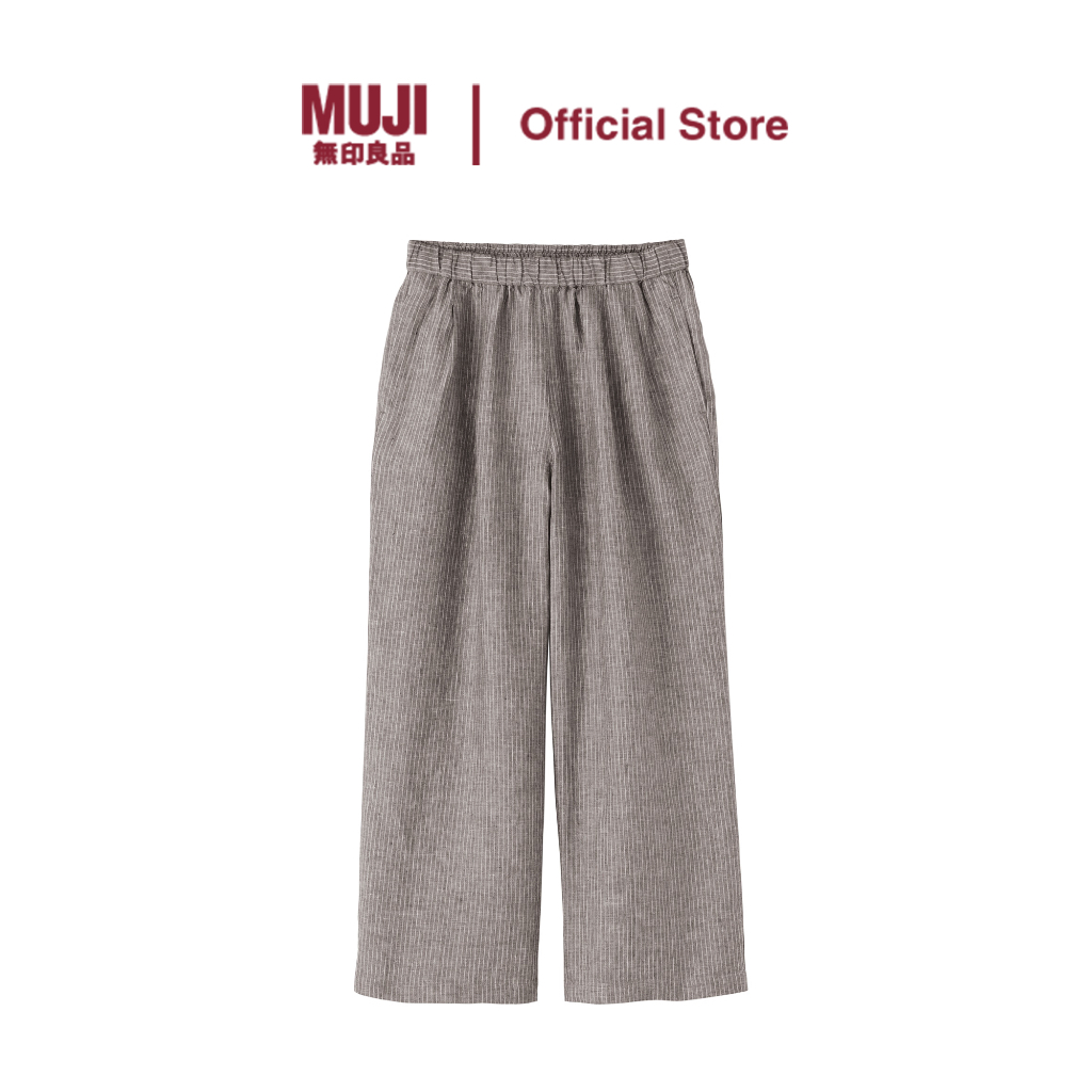 [New Arrival] MUJI Women Washed Linen Easy Wide Pants Lady | Shopee ...
