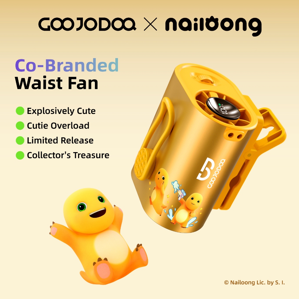GOOJODOQ x Nailoong Waist-mounted high-speed fan Adjustable 100-level ...
