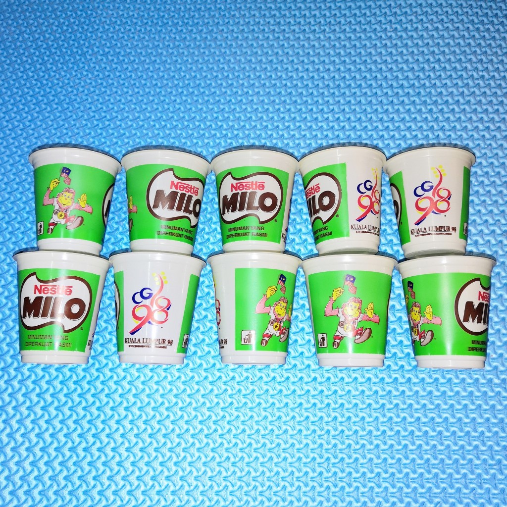 Vintage Milo Plastic Cup Kuala Lumpur 98 XVI Commonwealth Games Cawan ...