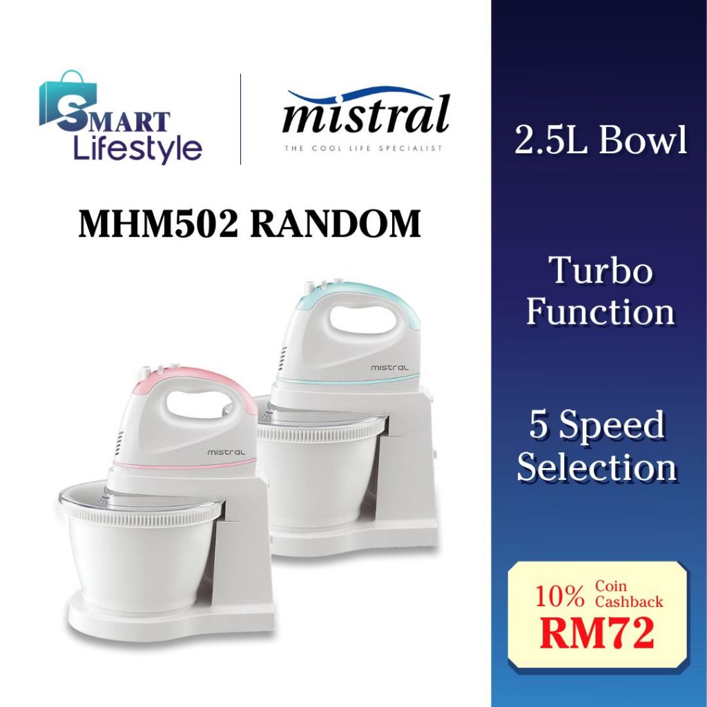 Mistral Hand Mixer with Rotary 2.5L Bowl MHM502 | Shopee Malaysia
