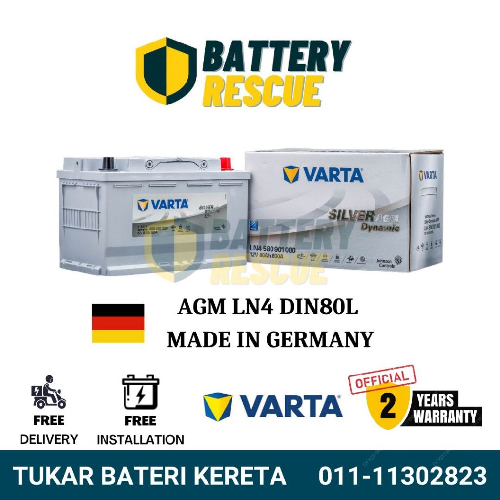 [Installation Available] DIN80L DIN80 LN4 | Varta Silver AGM Dynamic ...