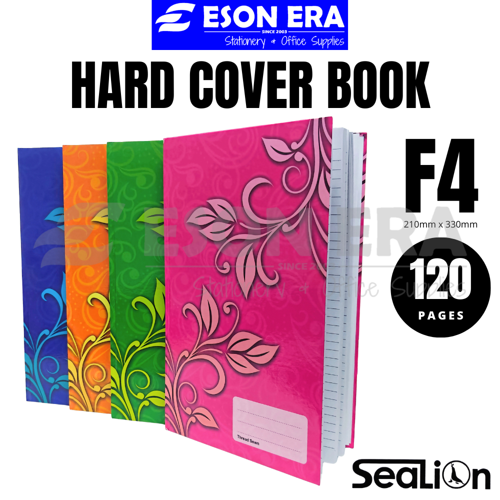[F4 120P] Sealion Hard Cover Foolscap Book F4 120pages Buku Log Buku ...