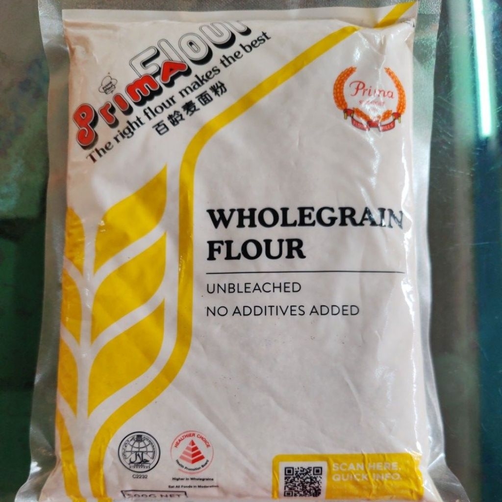 Prima Flour Wholegrain Flour 500gm Tepung Unbleached Flour | Shopee ...