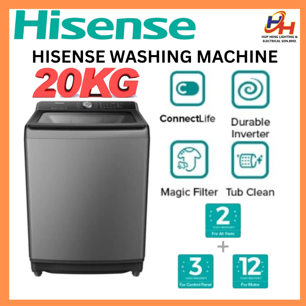 Hisense 20KG DD Inverter Fully Auto Top Load Washer WT5T2015DT Washing ...