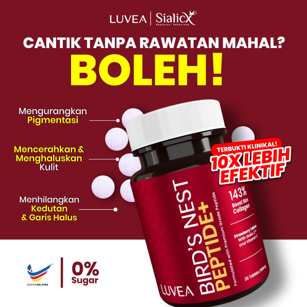 LUVEA BIRD'S NEST PEPTIDE+ | SOLUSI ANTI-AGING | Shopee Malaysia