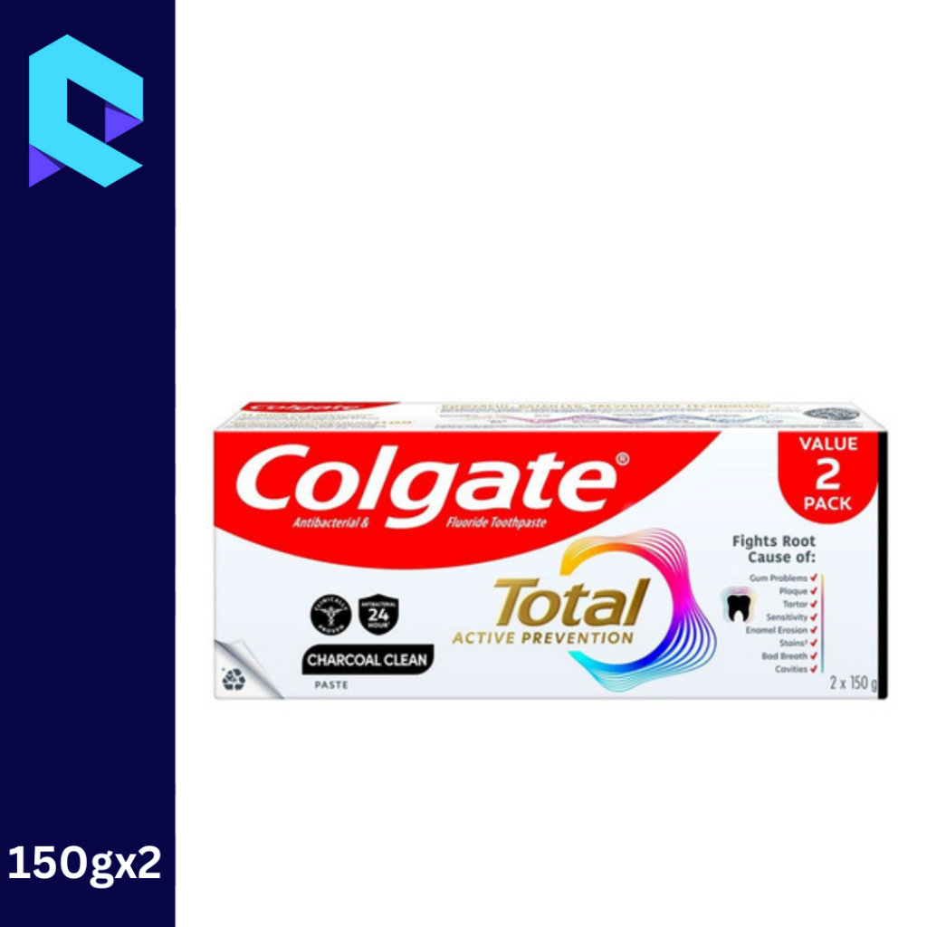 Colgate Total Charcoal Clean Toothpaste 150g x2 [03/2028] | Shopee Malaysia