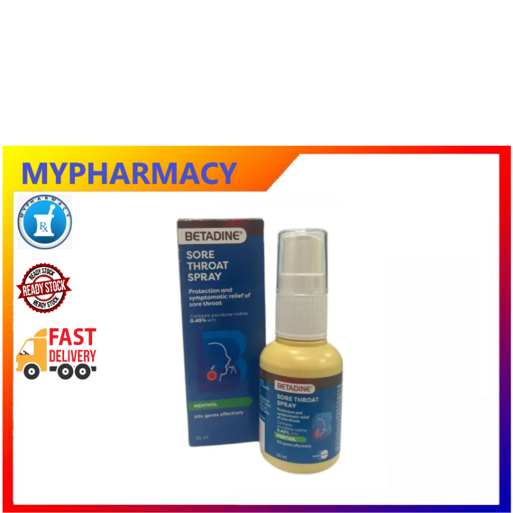 [NEW STOCK!!!! ]BETADINE SORE THROAT SPRAY WITH MENTHOL 50ML [SAKIT ...
