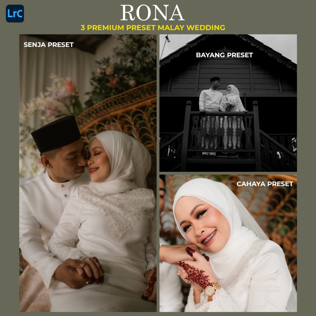 [PC ONLY] RONA Malay Wedding Preset | Bright, Warm & B&W | Shopee Malaysia