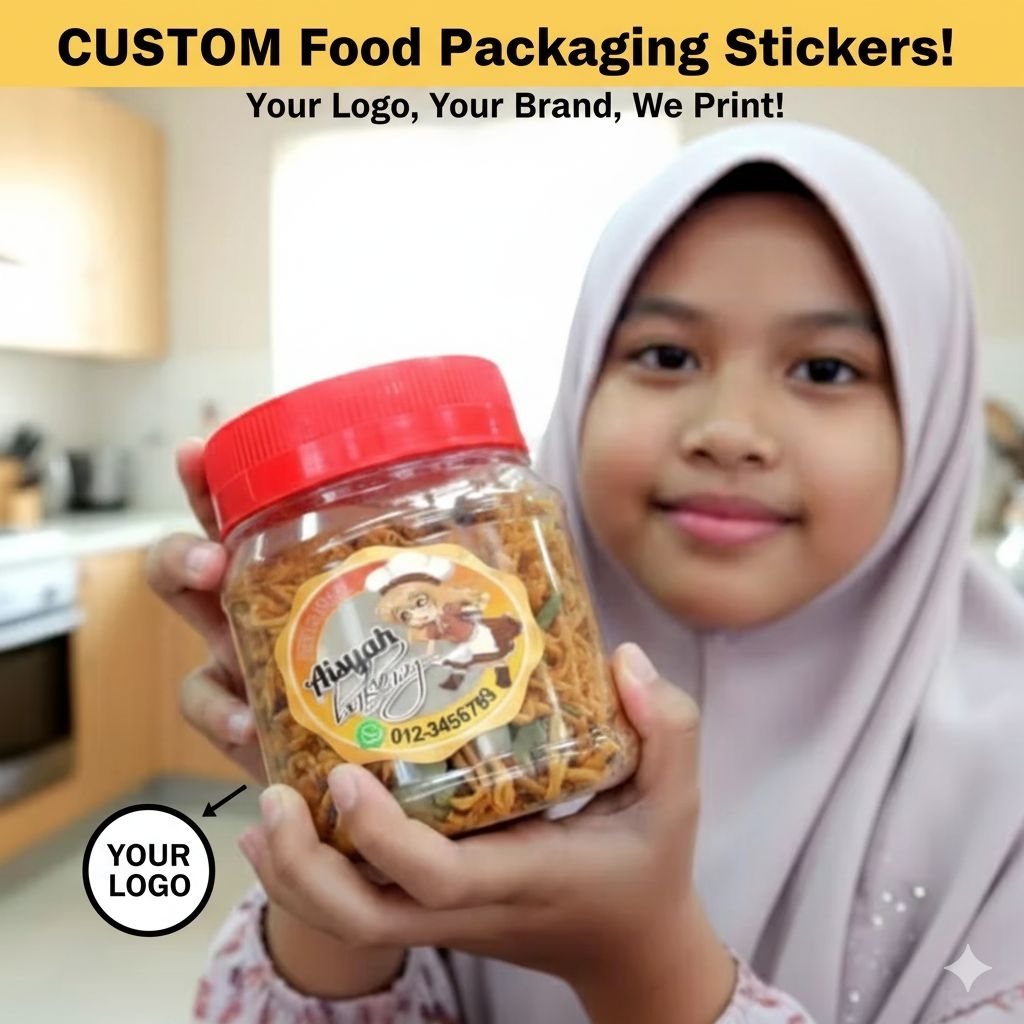 Custom Food Sticker | Design Sticker | Sticker Makanan | Food Label ...